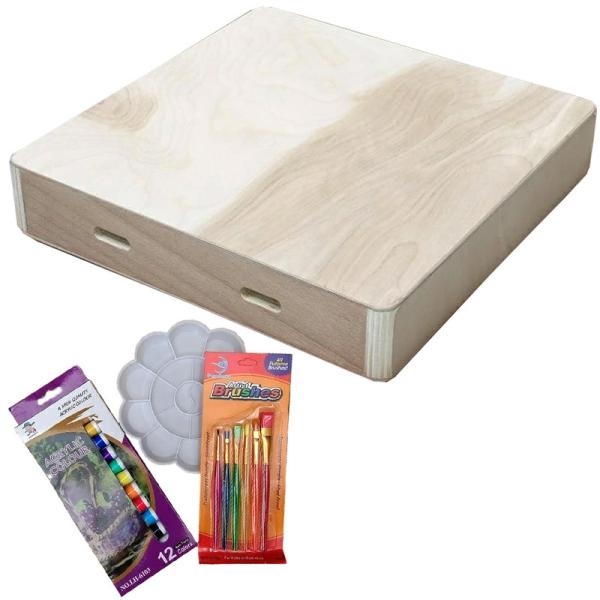 人気のカホンにお好みの絵柄やデザインをお絵描きできるペイントキット。 想像力を膨らませて、心も音符も跳ねる楽器を作ってみませんか？■ 付属品 絵具セット x 1セット、筆 x 1セット、パレット x 1個　サイズ　H:6cm　W:29cm　...