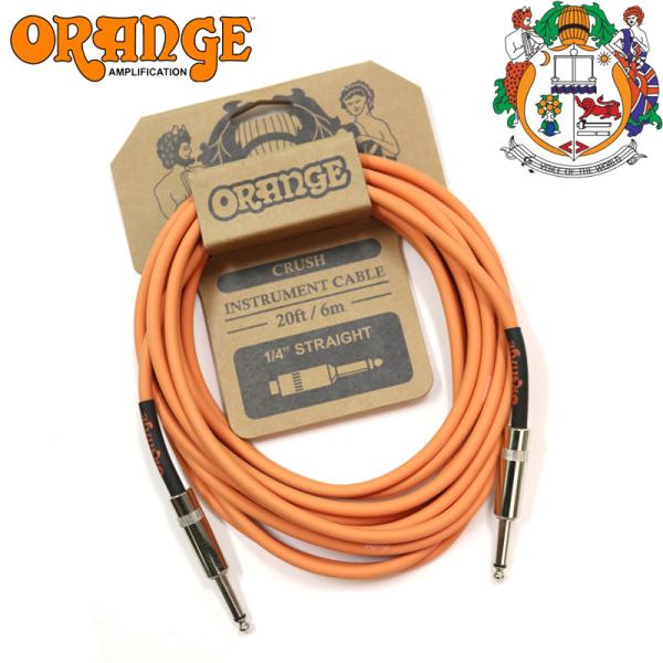 CRUSH Instrument Cable 20ft/6m 1/4" Straight CA036オレンジアンプからスタンダードでリーズナブルなCRUSHシリーズケーブルが登場。インストゥルメントケーブル（楽器用シールドケーブル）20ft...