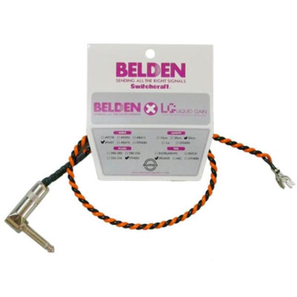 #9497：定番のスピーカーケーブル。コンボアンプ用で、片側はNeutrik社のファストン端子となっております。編み込み効果によるタイトなサウンドが特徴で、スピーカー・キャビネットの特性を余すことなく伝えます。