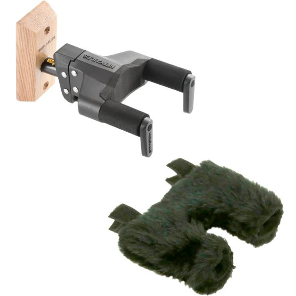 HERCULES GSP38WB PLUS ハーキュレス 木製　壁面用 ギターハンガー ソリッドボディーのギターやベースに適したショートネックのハンガー。木製ベース(壁面へネジ止め)■AGS（オートグラブシステム）は、楽器の重量で下降し、同...