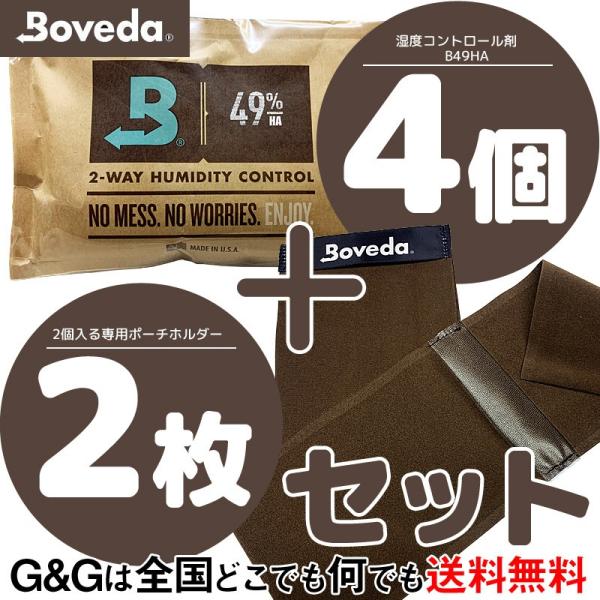 Boveda/ボヴェダは、世界で最も認められている2ウェイタイプの湿度コントロール剤が４個と、専用ポーチがセットになった商品です。純水と天然塩からなる飽和剤は、対象製品それぞれに最適な湿度に設定され販売されています。乾燥が進むと、袋の内側の...
