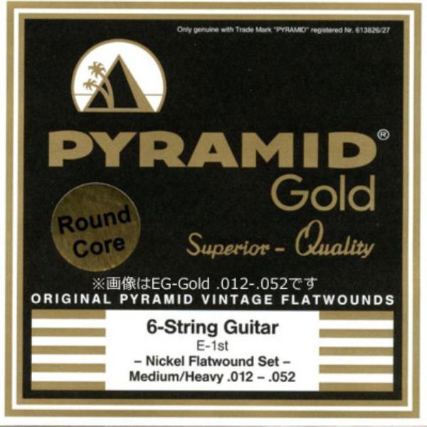 "PYRAMID Gold Electric Guitar Chrome Nickel Flat Wound Strings"　ピラミッド・ストリングスが培ってきた手工業技術を惜しみなく注ぎ込んだ、究極のエレクトリックギター用フラットワウン...
