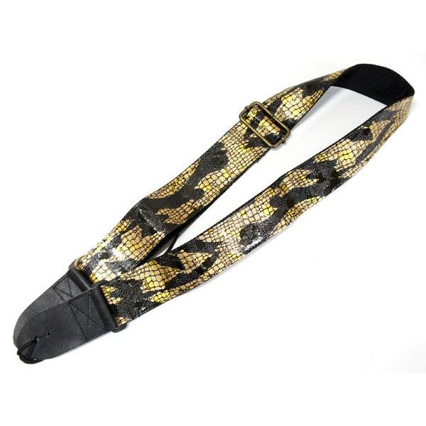 ギターストラップ エナメルシリーズ 人気のエレファントストラップにエナメルシリーズが登場！表面はエナメル仕上げになっており、ヘビ柄のデザインをクールに表現しています。サイズ：長さ：1100〜1400mm 幅：50mm材質　：P.V.C/ナイ...