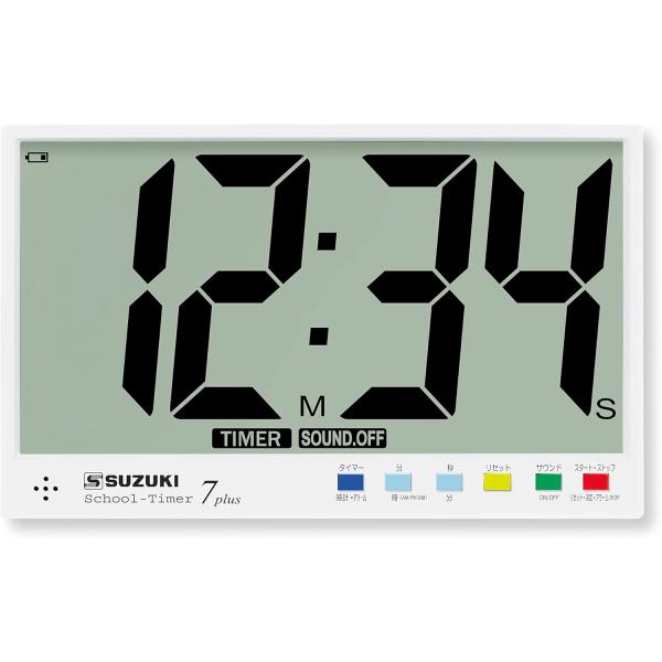 ●タイマー（リピート機能付き）、時計、ストップウォッチをシンプルに搭載●アラーム音＆操作音の「サウンドOFF」が可能●「サウンドOFF」時でもカウントダウン終了を視認できる点滅機能付き●電池残量が少なくなると「電池交換お知らせマーク」が現れ...