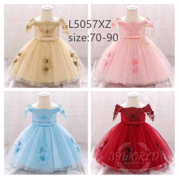 商品説明：※裏地：あり素材：ポリエステル100％カラー：ピンク   レッド　ブルー　シャンペンサイズ：70/80/90cmセット内容：ワンピース単品生産地：中国注意点：◆生地の伸縮により若干の誤差及びタグの表記とは異なる場合があります。あら...