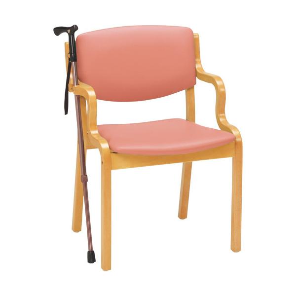 ■什器 福祉用椅子 PD-5001S ピンク J50502【商品説明】施設 老人ホームなどにも最適！車椅子からの乗り移りもスムーズなミーティングチェア「PD-500」。右肘部分に直径25mmまでの杖を立て掛けられる機能が付き、お年寄りや足の...
