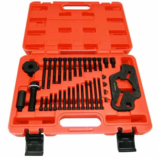 クランクプーリー取り外しおよび取り付けツールキット。TOYOTA JZタイプ、1Gタイプ、NISSAN RBタイプ、VQタイプ用のもので、ディーゼルタイプは含まれていません。■セット内容・プレートｘ1・固定用ボルトM6ｘ30、40、50、6...