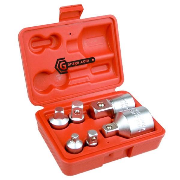 差込角の異なるソケットとレンチを接続するアダプター6点セット。メカニック、エンジニア、大工やDIY作業の必需品です。■商品仕様・3/8"to 1/4"、1/4 "to 3/8"、3/8"to 1/2"、1/2"to 3/8"、1/2"to ...