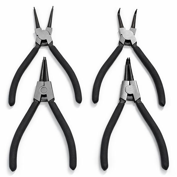 スナップリング（軸用）ストレート＆90度ｘ2本シャフトや軸の外側にはめ込まれているスナップリングを、プライヤーで広げて外すタイプとなります。爪先端径　1.8mm前後スナップリング（穴用）ストレート＆90度ｘ2本穴の内側にはめ込まれているスナ...