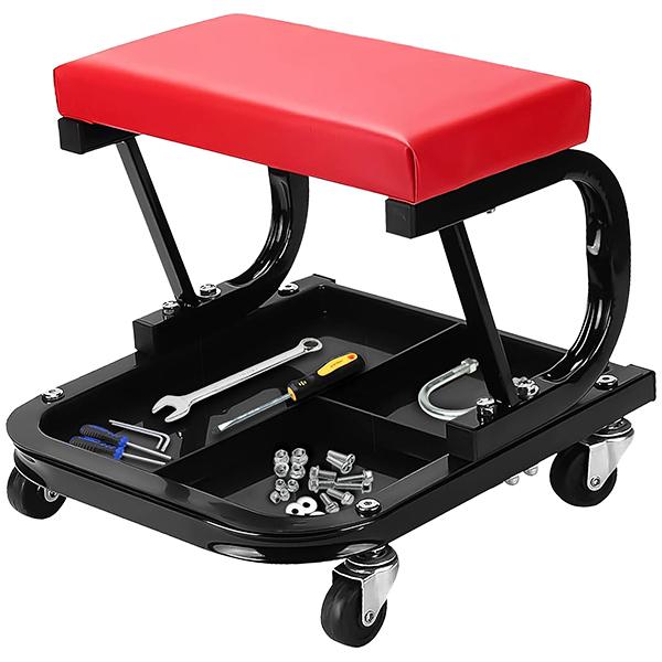 ◆ 特長・工具トレー付きで便利：椅子の下にパーツや工具を収納できる4分割トレーを装備。・座り心地の良いクッション：PUレザー製クッションで、長時間作業でも疲れにくい。・移動がラクなキャスター付き：全方向回転キャスターで、狭い場所でもスムーズ...