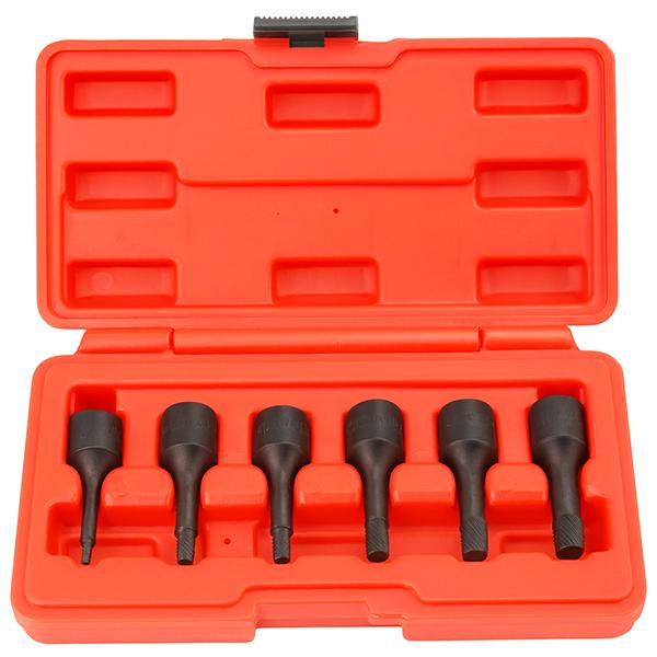 一番使われるボルトツイスターの６本セットです！ ■特徴： ボルトの劣化や固着、オーバートルクなどにより頭の取れてしまったボルトを抜き取ることが出来るソケットレンチ用ソケットです。 ■使用方法：折れたボルトの中心に電動ドリルで下穴を開け、ボル...