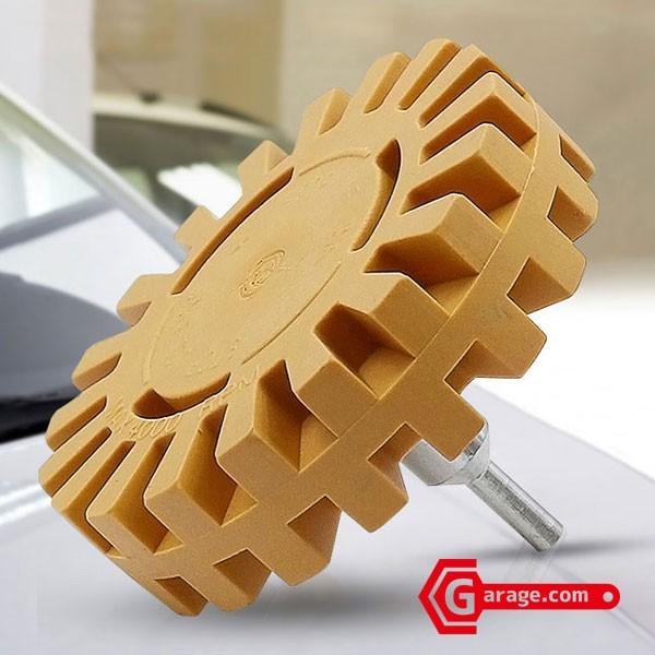 ◆用途 自動車の外装にはられたステッカー、サイドモールやエンブレムマークを接着してある、両面テープや・ブチテープや塩ビテープ等を簡単にはがす事が出来ます。 ◆使用方法 ドリルにトレーサーをしっかり装着し、はがす部分にドリルを当て、回転させ上...