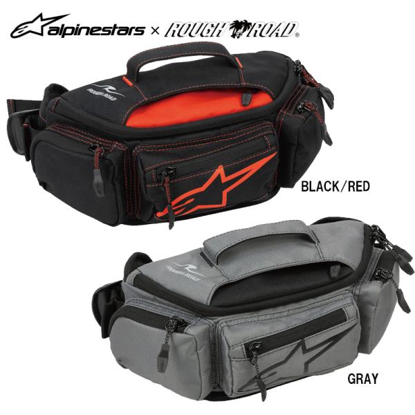 品番： R6100526品名： alpinestars×ROUGH&amp;ROAD カンガ2 ウエストバッグCOLOR： BLACK/RED、GRAY容量：　2.5Lalpinestars × ROUGH&amp;ROADの限定コラボバッ...