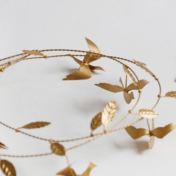 繊細なモチーフのついたワイヤーガーランドは、モチーフが立体的になっています。まるくまとめてリースのように使ったり、ツリーやリースに巻いてみたり、照明のコードにまいたり…。いろんなアレンジの出来るアイテムです。サイズ：L110cm　（BIRD...