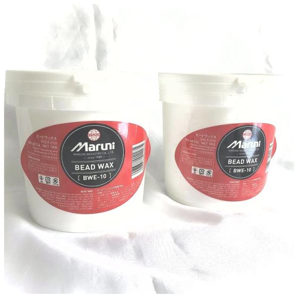 タイヤ交換時の必需品！made in Japan　のマル二ビードワックス1ｋｇを破格値でご提供いたします。　【メーカー＆商　品　名】Maruni　ビードワックス　BWE10　60136【特　徴】タイヤがリムにスムーズに入る。着脱時、ビードを...