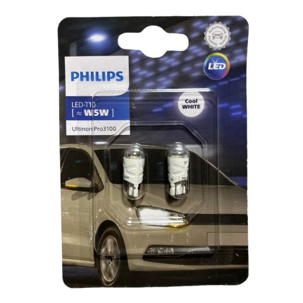 耐久性に優れた、明るく鮮明な LED シグナリングです。昼光色の強力な光と最大6500K の色温度で明るく鮮やかに点灯します。【　メーカー＆商品名　】フィリップス Ultinon Pro3100　アルティノンプロ　LED　T10 ウェッジ　...