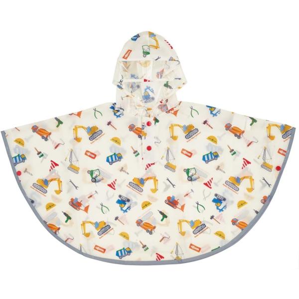 動きやすくて脱ぎ着もラクラク。かわいい子供用レインポンチョで雨の日のお出かけも楽しく。たくさんのはたらくくるまがかわいい♪フードの顔周りは首元まで透明になっているので周りが見えやすく、左右の視界も邪魔しにくい。暗い道でも安心な反射テープが、...
