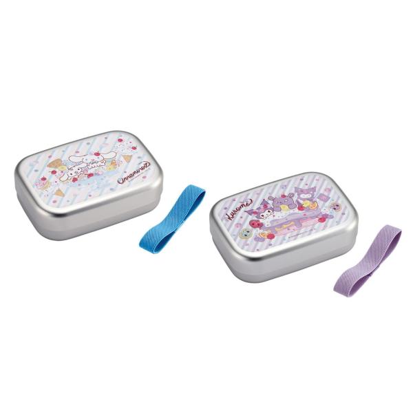 安心のスケーター日本製お弁当箱です。保温庫でも使えて衝撃に強く丈夫で長持ちのアルミ製。プラスチック製に比べ丈夫で長持ち。サンリオキャラクターがかわいい♪お弁当箱半分に入るご飯の量は、お茶碗（約200ml）約0.9杯分中子付きでおかずとご飯を...