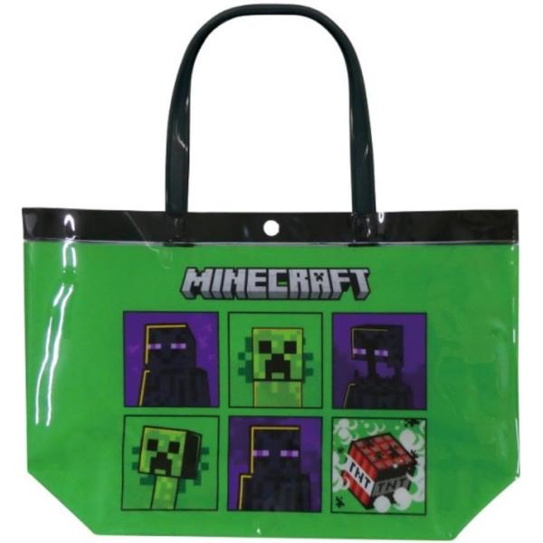 大人気「マインクラフト」のマチ付きビニールトートです。ビニル素材のトートバッグはプールバッグとしてピッタリ♪また軽くてかわいいビニールトートはレッスンバッグやレジャー用のバッグとしても大活躍。不透明だから中身がみえない仕様。サイズ：約約H2...