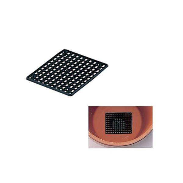 【特徴】土の流出を防いだり、鉢底穴から害虫が侵入を防ぐ優れものです。【用途】園芸用鉢底。【仕様】●サイズ：60×50mm。●色：こげ茶。●入数：30個。【材質】●ポリプロピレン。【サイズ】幅：60mm高さ：3mm奥行き：50mm重量：90g