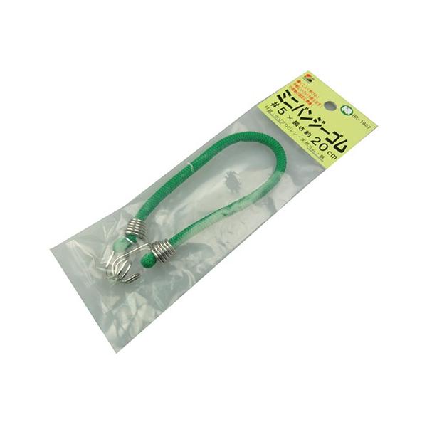 【特徴】小荷物の固定に最適、手軽にいろいろ使えます。【用途】荷物の仮留め・固定。【仕様】●サイズ：5号×約20cm。●色：緑。【材質】●ポリプロピレン。●天然ゴム。●鉄。