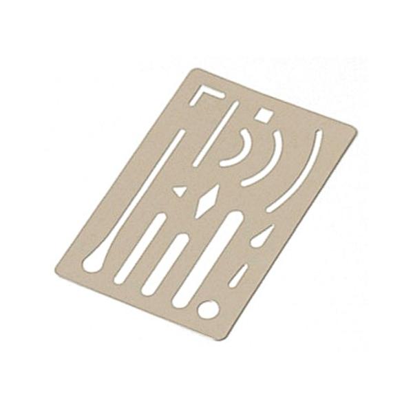 【特徴】図面を見ながらの作業はできませんが、耐久性には優れております。【用途】製図作業ではみ出した線を消す為の当て板(字消板)。【仕様】●サイズ：60×93×0.1mm。【材質】●ステンレス。【サイズ】幅：60mm高さ：93mm奥行き：0....