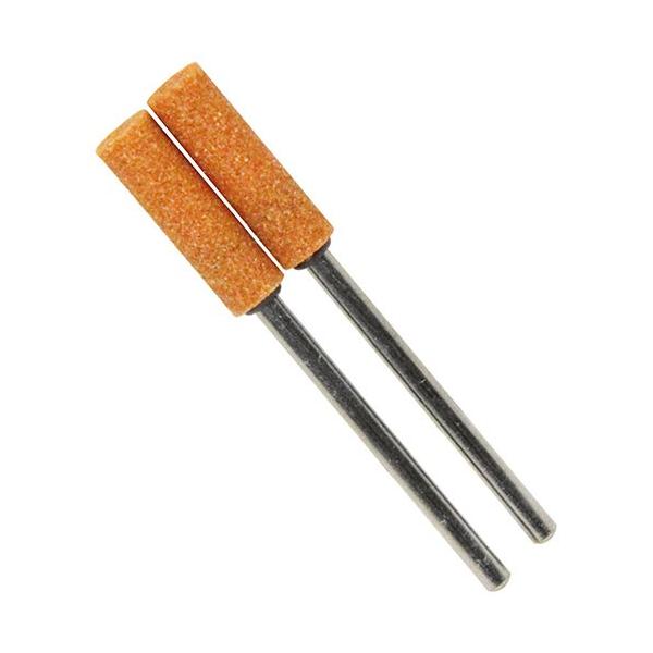 【特徴】WA砥石はしなやかさに富み、なめらかな研削が可能です。【用途】鉄、アルミ、真鍮などの研削、研磨。【仕様】●シャフト径：2.35mm。●形状：棒型径5.1mm×17mm。●2本入。●適合機種：No.26700・26800・28511・...