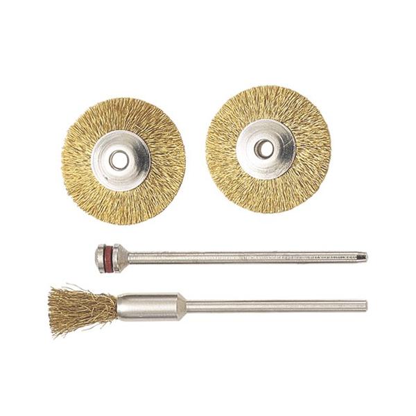 【特徴】シャフト付きです。鉄、非鉄金属のみがき、サビ落としに最適です。【用途】金属磨き、サビおとしができる真鍮ブラシ。【仕様】●シャフト径：2.35mm。●サイズ：ホウキ型径8mm、ディスク型径22mm。●最高対応回転数：15000min-...