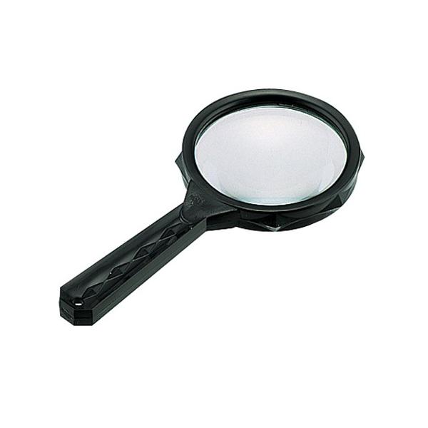 【特徴】ガラスレンズを使用しています。【用途】新聞、辞書等の細かい文字を見る時に使用するルーペ。【仕様】●本体サイズ：幅115mm×高さ55mm×奥行8mm。●重量：27g。●レンズ径：45mm。●レンズ倍率：3.5倍。【材質】●本体：ポリ...