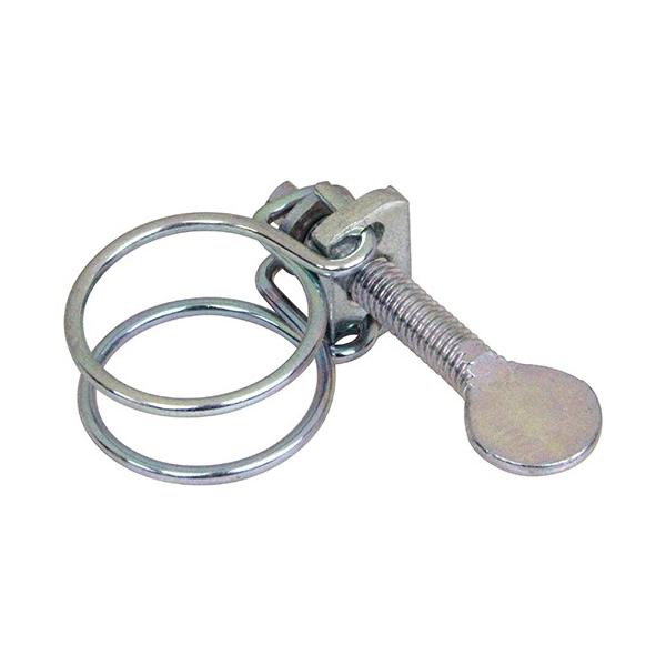 【特徴】手締め式ワイヤーバンドです。ホース抜けを防ぎます。【用途】一般家庭屋外散水用。【仕様】●締め付け範囲：19〜23mm。●耐圧性能：約0.2MPa(2kgf/cm2)。【材質】●スチール。