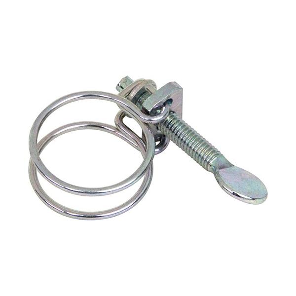 【特徴】手締め式ワイヤーバンドです。ホース抜けを防ぎます。【用途】一般家庭屋外散水用。【仕様】●締め付け範囲：23〜26mm。●耐圧性能：約0.2MPa(2kgf/cm2)。【材質】●スチール。