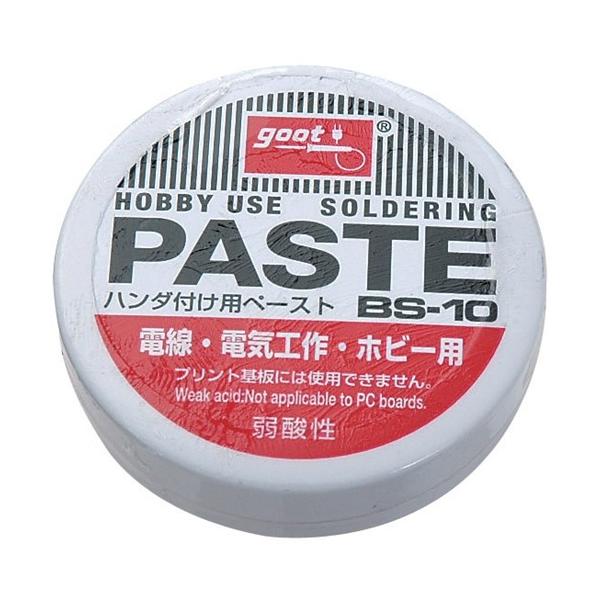 【特徴】ホビーや電子工作に最適なはんだ付け促進剤です。プリント基板には使用できません(弱酸性)。RoHS対応品です。【用途】電気用はんだ付け促進剤です。【仕様】●容量：10g。●サイズ：奥行45mm×幅45mm×高さ10mm。●重量：20g...