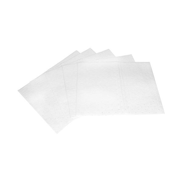 【特徴】工場内で床にこぼれた油を吸収します。1枚で約528ml吸収します。中央のミシン目で簡単にカットでき、ムダなく使えます。油類専用なので水は弾きます。【用途】油専用吸着。【仕様】●吸収量：約528ml/1枚。●サイズ：縦400×横500...