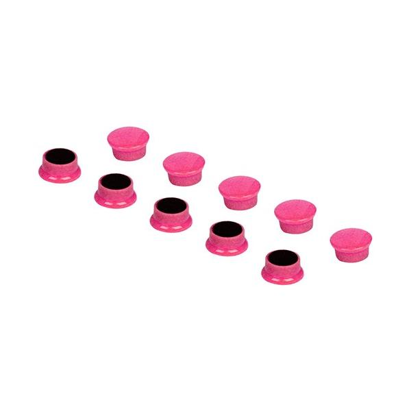 【特徴】ホワイトボード、キャビネット、冷蔵庫などのあらゆるスチール面に貼り付きます。【用途】事務所・工場・学校・ご家庭などでのメモ止めやマーキング。【仕様】●サイズ：直径15mm。●入数：10個。●色：レッド。【サイズ】幅：15mm高さ：8...