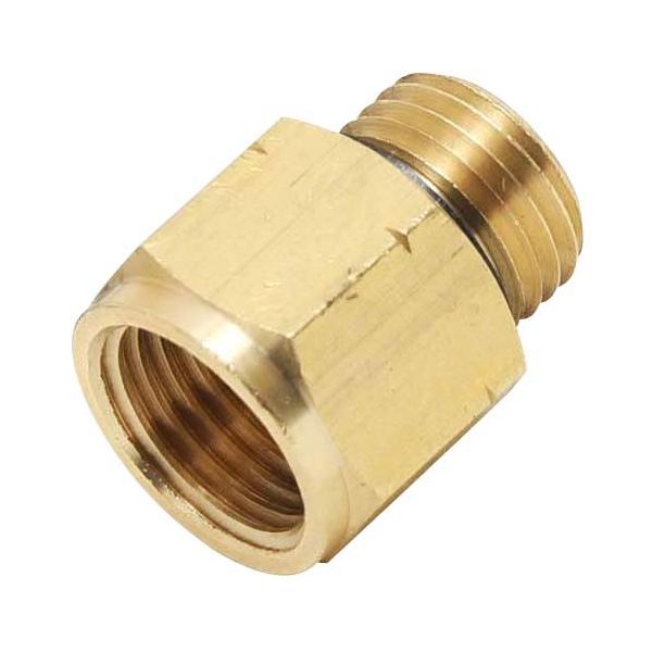 【特徴】噴霧器用の異径金具です。【用途】噴霧器パーツ。【仕様】●メネジ：SW13.8・オネジ：PF1/4。【サイズ】幅：20mm高さ：25mm奥行き：20mm重量：20g