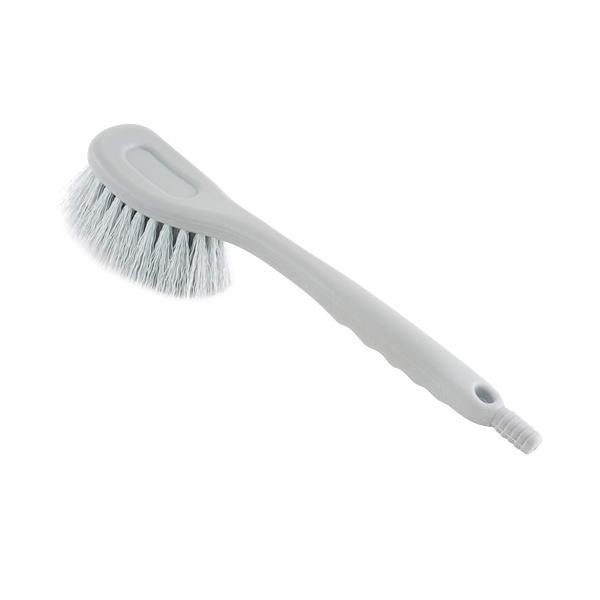 【特徴】洗車などにも使えます。通水タイプです。【用途】左官道具、農機具洗浄作業。【仕様】●PPハードタイプ。●柄の全長：約370mm。【材質】●毛：ポリプロピレン。●柄：ポリエチレン。【サイズ】幅：80mm高さ：385mm奥行き：70mm