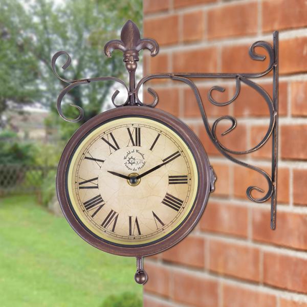 ■商品名：壁掛け時計&amp;温度計■商品コード：84650400優雅な曲線とリリーモチーフで飾られた、デコラティブな壁掛け時計＆温度計。片面は時刻を読みやすいステーションクロック、もう片面は植物の管理に役立つ温度計になっています。アンティ...