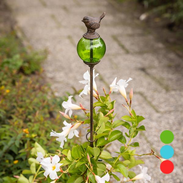 ■商品名：プランツサポート ガラス飾り付■商品コード：84870600　グリーン■商品コード：84880500　ブルー■商品コード：84890400　レッド涼やかなガラス玉と小鳥の飾りがついたオシャレなデザインの支柱。背の高くなる植物や倒れ...