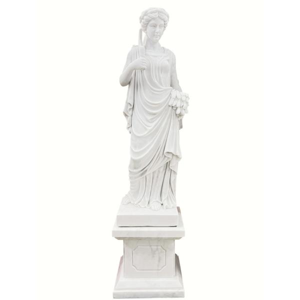 【サイズ】全高約1m60cmヴィーナス像：高さ約1m20cm台座：高さ約40cm 幅約40cm 奥行約33cm天然大理石の原石から彫刻した作品です。天然大理石ならではの美しく高級感のある質感を感じていただくことのできる彫刻作品です。表情の美...