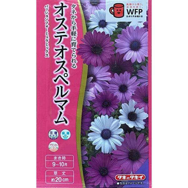 コンパクトで株張り・花つきよく、花壇や寄せ植えに人気のパッション系の各色混合。コンパクトにまとまる大輪系品種。基部からの分枝に優れ、花数が多い。花壇や寄せ植えに人気のパッションシリーズ。丈夫なキク科の宿根草をタネから手軽に育てられる画期的な品種。