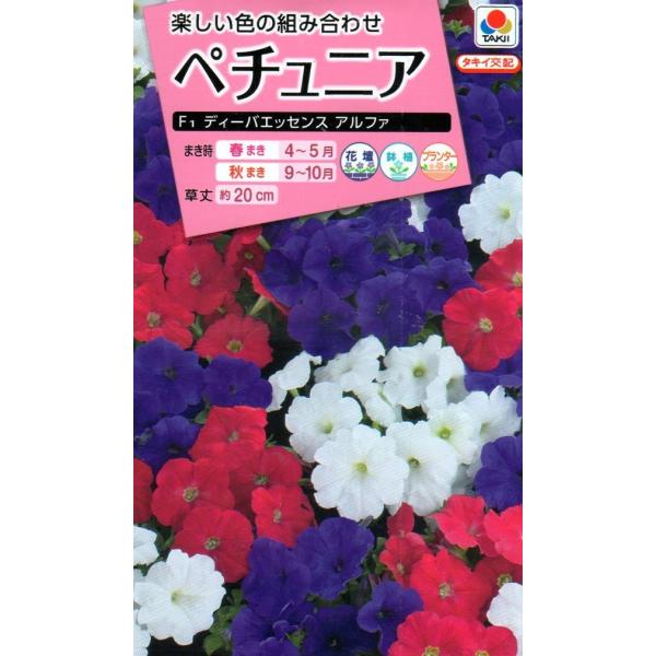 ペチュニアディーバ系の3色混合です。株は横にも縦にも広がり、こんもりとまとまります。地植えすると幅60cm程に広がり、少ない株数で大鉢や花壇を覆う事ができ、ハンギングバスケットにも向いています。
