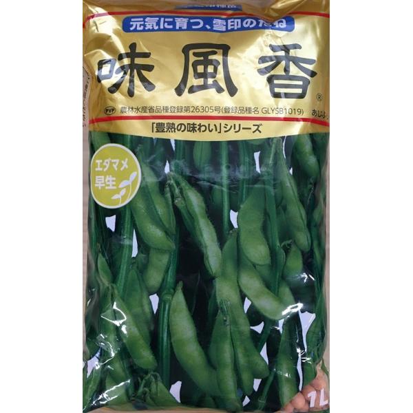 ・茶豆風味の早生品種。・ショ糖、遊離アラニンの含量が高いことから甘みがとても強く、独特の旨み、香りがあり食味に優れる。・白毛の大莢で実入り良好。莢色はやや淡いが美しい鮮緑色。・着莢数が多く、収量性が高い。