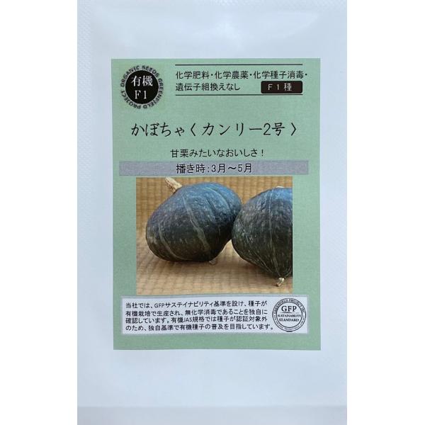 うどんこ病に強く、貯蔵性が高いです。果実は黒緑色のコマ形、果重1.6kg前後、果肉色が濃橙色の粉粘質で甘栗のような食味です。地力の低い土壌でも栽培できます。F1種です　(固定種ではありません)