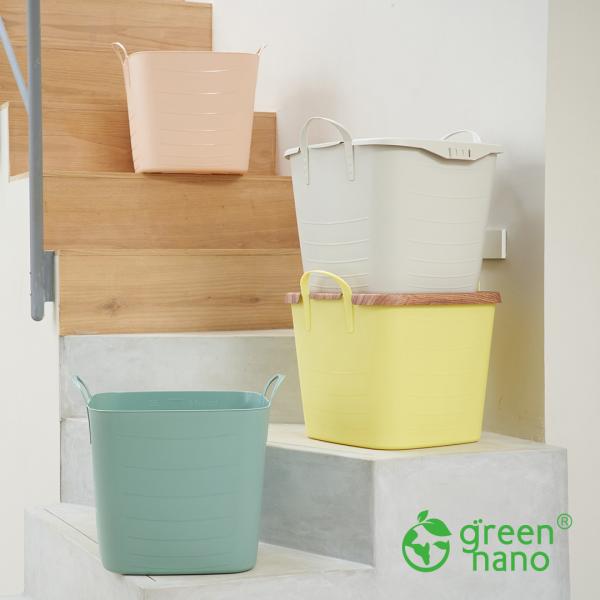 【商品名】baquet of green nano M【メーカー名】stacksto, / スタックストー【カタログサイズ】幅33.5（含ハンドル40.0）×奥行33.5×高さ29.5（含ハンドル34.6）cm【重さ】590g【容量】25L...