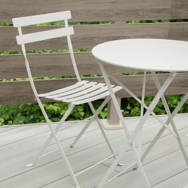 【商品名】ビストロ メタルチェア【メーカー名】Fermob BISTRO【カタログサイズ】W42×D45×H85×SH45cm【重さ】約4.8kg【素材】steel【生産国】フランス【表面加工】抗UV粉体塗装【付属品】脚用留め具×4（1脚に...