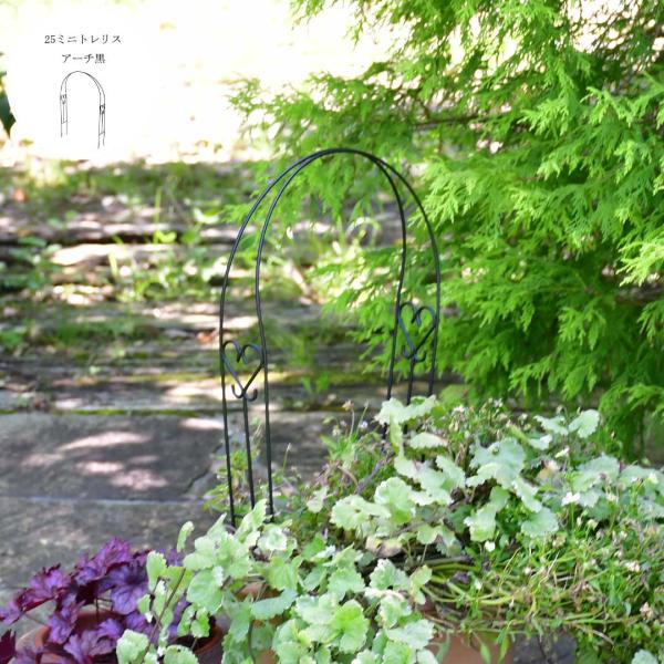 【商品名】 25ミニトレリス アーチ 黒【メーカー名】 大同クラフト【カタログサイズ】　幅26 × 奥行き5 × 高さ40cm　差込み部：高さ8cm【無作為抽出の実測サイズ】　幅約25 × 奥行き約5 × 高さ約39cm　差込み部：高さ約8...