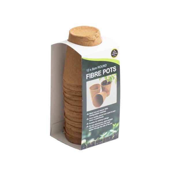 【商品名】 12 8cm Round Fibre Pots【サイズ】 H8.5×W8cm（単品）、H19.5×W8cm（パッケージ含む全体）【メーカー名】Garland Products/ガーランドプロダクツ【重量】　 約6g【総重量】(パ...