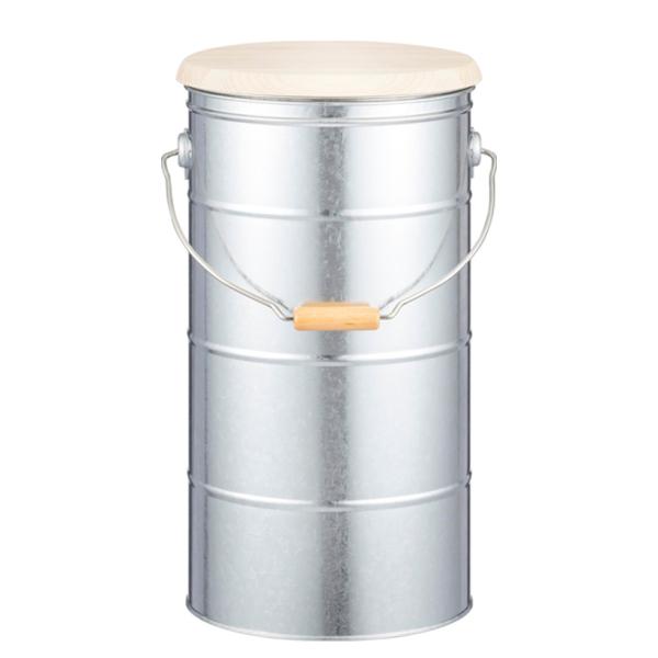 【商品名】ライスストッカー 10kg ひのきフタ シルバー【メーカー名】OBAKETSU【カタログサイズ】本体直径21.7cm x 高さ40.5cm(容量：お米10kg）【重さ】本体：0.8kg　フタ：0.42k【素材】トタン(亜鉛めっき鋼...