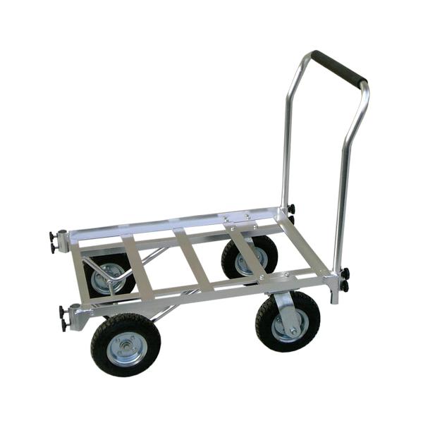 コンテナ２個載せ専用のカートです。◎取手は両側どちらにでもつけることができます。◎ノーパンクタイヤ採用◎４輪の内２輪は自在タイヤ■商品サイズ・本体：87cm×54cm・ハンドル高さ：88cm・荷台：76.5×53.5×H25cm■積載荷重：...