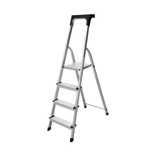 ・スリムな作りで、狭い場所でもご使用いただけます・天板と踏ざんは幅広く、すべりづらく仕上げました・便利な小物トレーと工具穴付き 品番 : MST-4 （四段）使用時(cm)：44.5×82.5×144.5収納時(cm)：44.5×12×15...